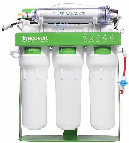 Ecosoft P’URE Balance 6 stage drinking water filter on metal frame with ...
